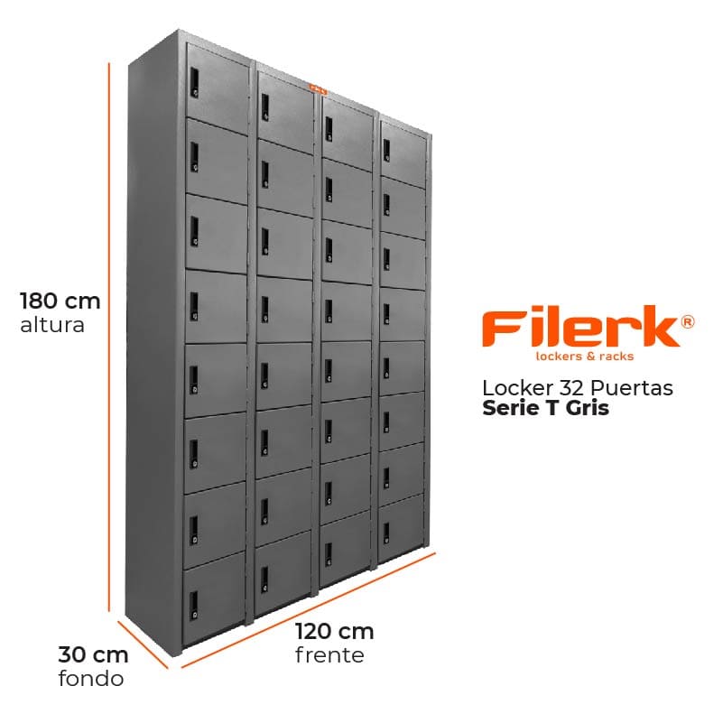 Locker Metálico con 40 Puertas Lisas con Porta Etiqueta – con Chapa ...